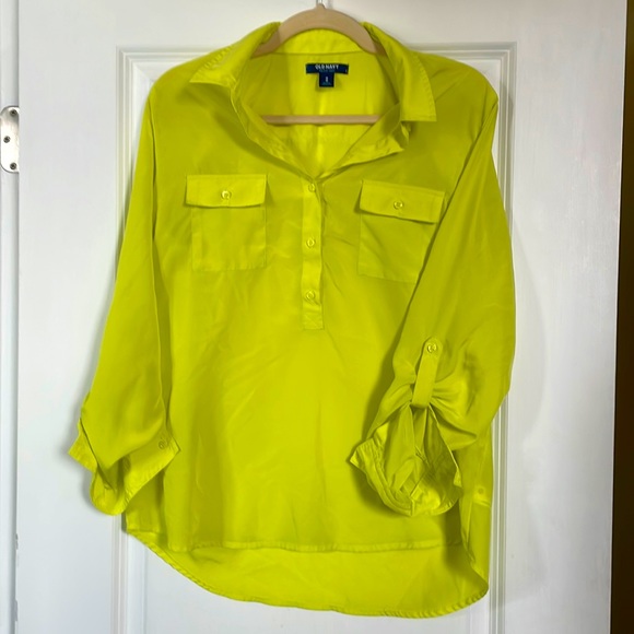 Tops | Semi Sheer Neon Blouse | Poshmark